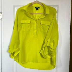 Tops | Semi Sheer Neon Blouse | Poshmark